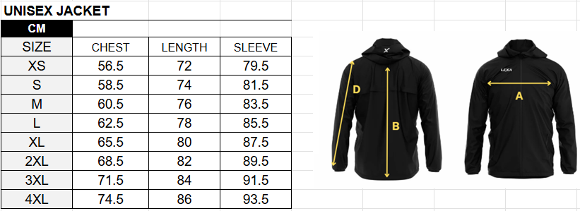 FC Allen sizing chart- travel wear